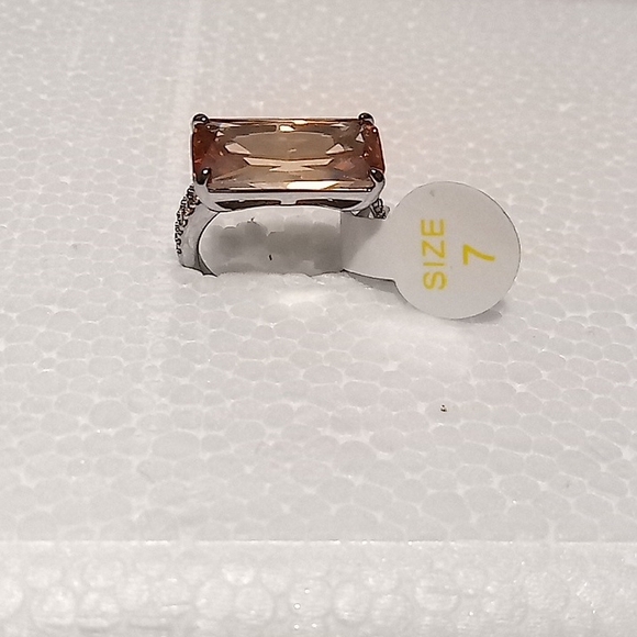 Bomb Party | Jewelry | Chic Silver And Tan Gemstone Ring | Poshmark